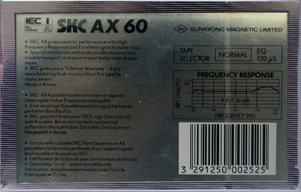 SKC AX - 1987 - EU - Blank Cassette Tape - New Sealed