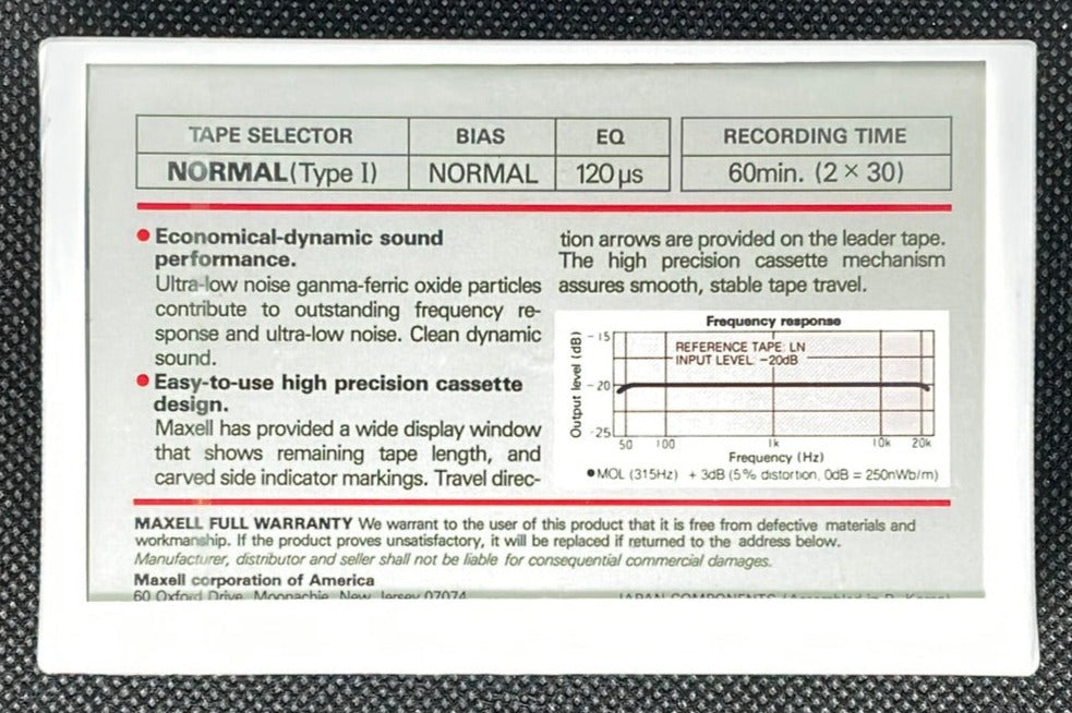 Maxell LN - 1982 - Blank Cassette Tape - New Sealed