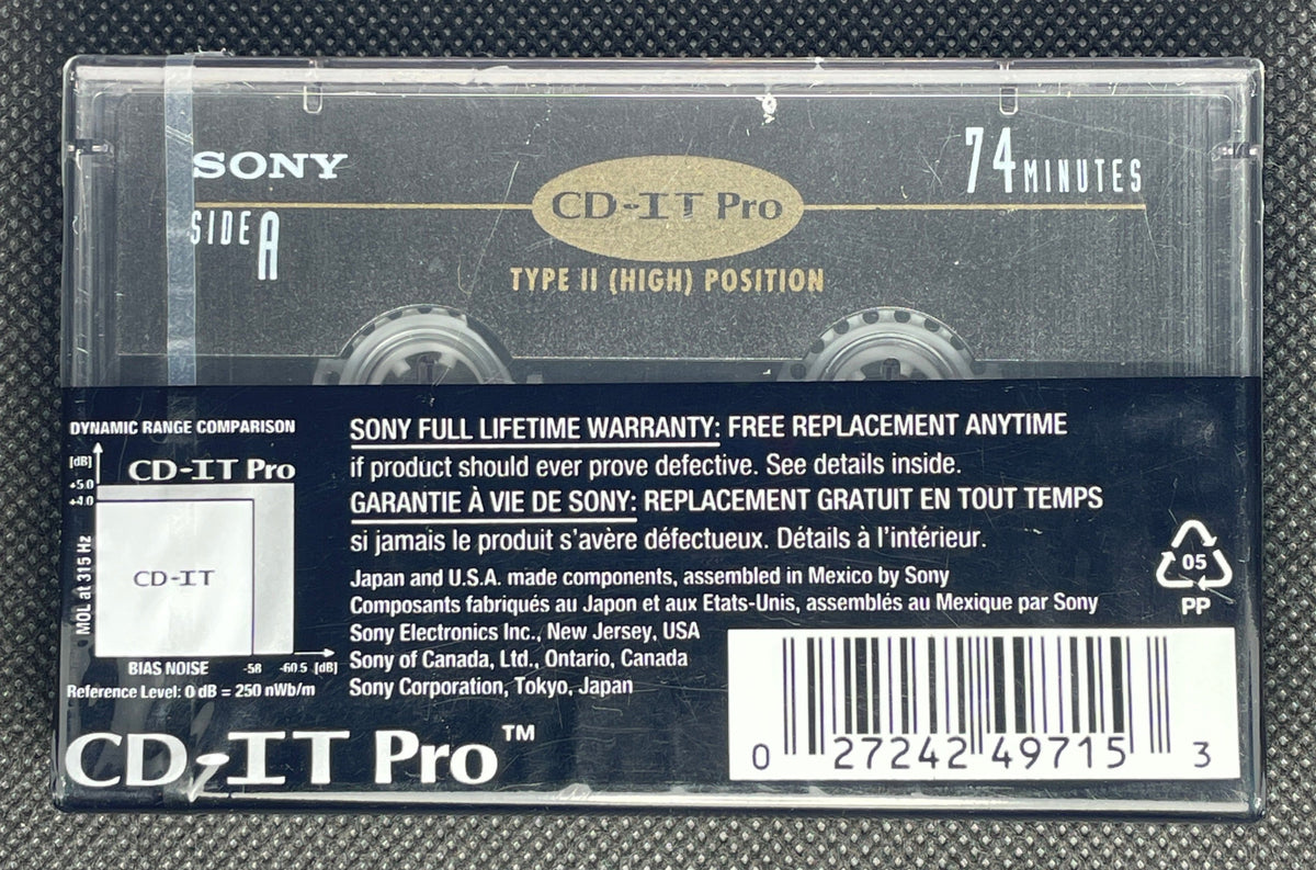 SONY CD-IT Pro - 1992 - US - Blank Cassette Tape - New Sealed