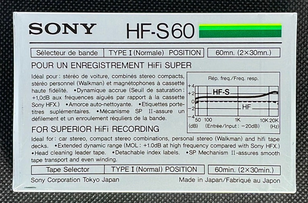 SONY HF-S - 1985 - US - Blank Cassette Tape - New Sealed